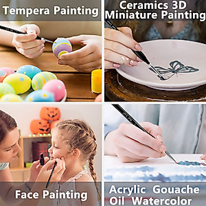 9PCS Miniature Paint Brushes - Detail Paint Brush Set, Small Paint Brush, Thin Paint Brushes, Paint Brushes for Kids, Model Paint Brushes, Artist Paint Brushes, Fine Point Brushes by Red Snail