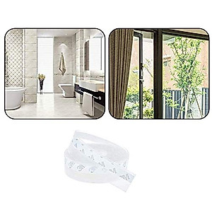Zengest Door Strip Bottom, House and Glass Shower Door Seal Strip for Side of Door(Transparent), 1" x 16.4'