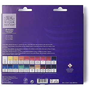 Winsor & Newton Artisan Water Mixable Oil Color Paint, 0.4-oz (12xml) Tubes, Set of 20