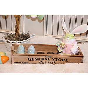 Wooden Egg Holder crate storage box rustic farmhouse decor for one dozen (12) eggs