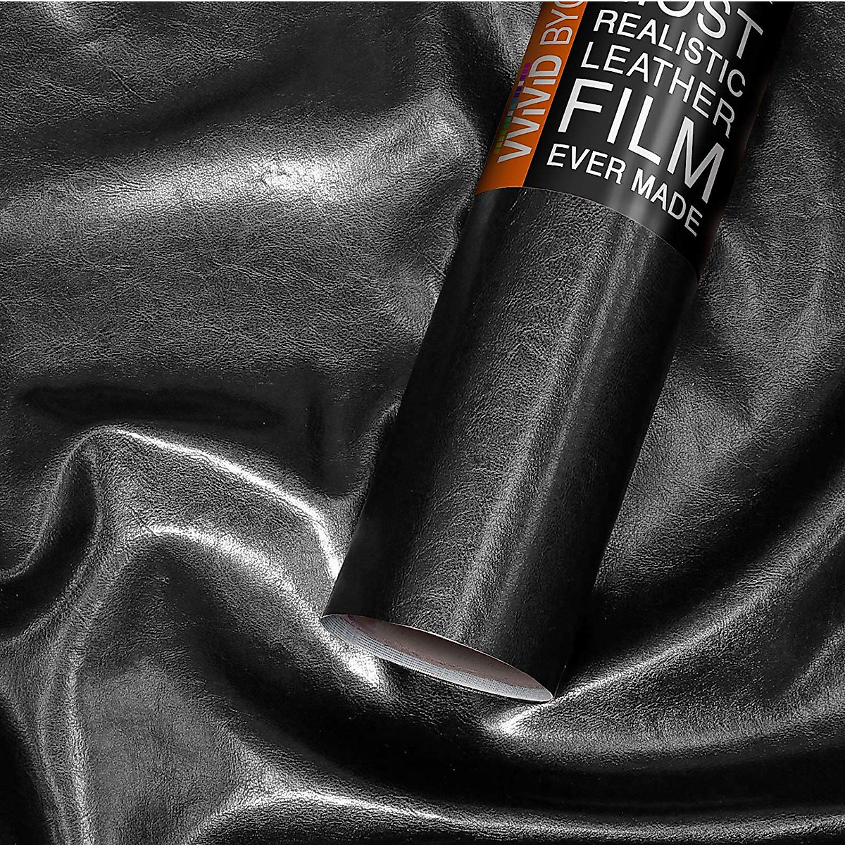 VViViD Bycast65 Black Gloss Top-Grain Faux Leather Marine Vinyl Fabric (1.5ft x 54")