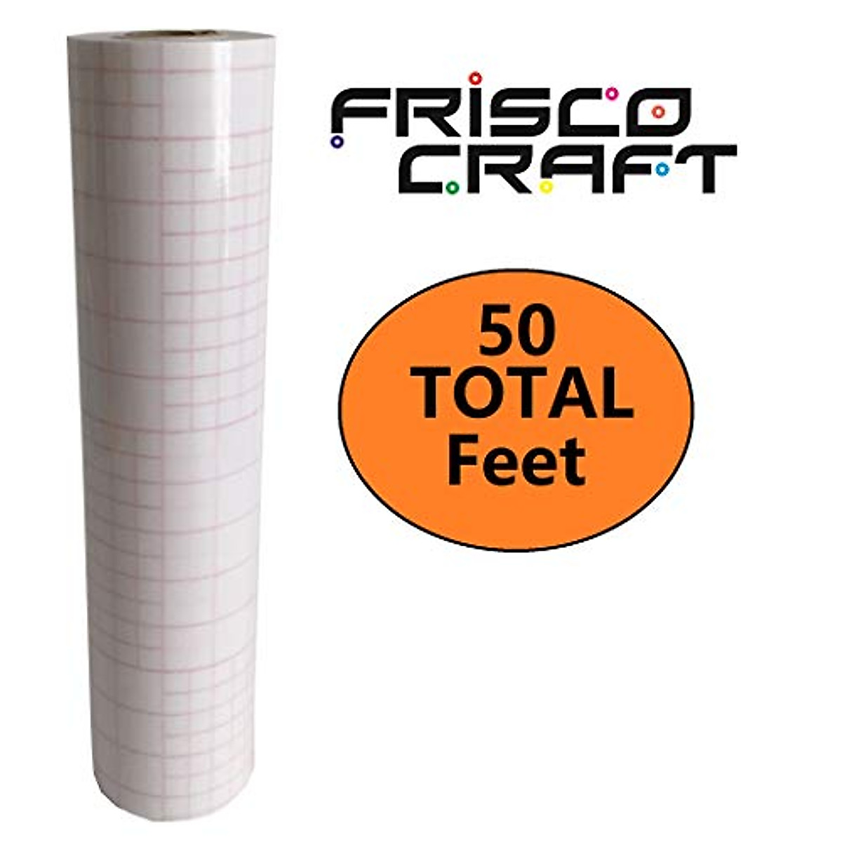 Frisco Craft Premium Clear Transfer Paper Tape - Application Tape Roll for Perfect Alignment of Silhouette Cameo, Cricut Adhesive Vinyl for Decals (12" x 50 FT)