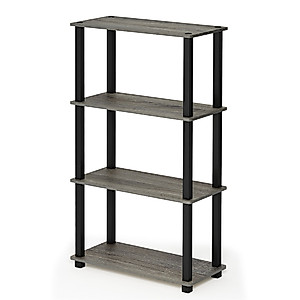 Furinno 4-Tier and 5-Tier Corner Storage Rack Bundle (French Oak Grey/Black)