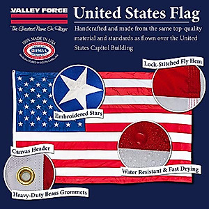 100% Made in the USA - 3'x5' ft – Perma-Nyl Sewn Nylon with Grommets - Sturdy, Durable, and Patriotic - Great For Gardens, Homes, Patios and Cars – By Valley Forge Flag