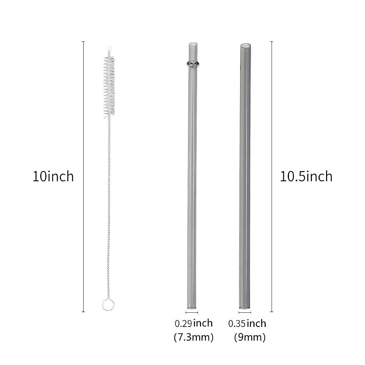 17 Packs - Two Wides 10.5inch Plastic Straws Reusable,Long straws for Tumbler/Smoothies/Milkshakes, Straws cleaner, unbreakable BPA free Hard Plastic Straws with Cleaning Brush, Kids Straws