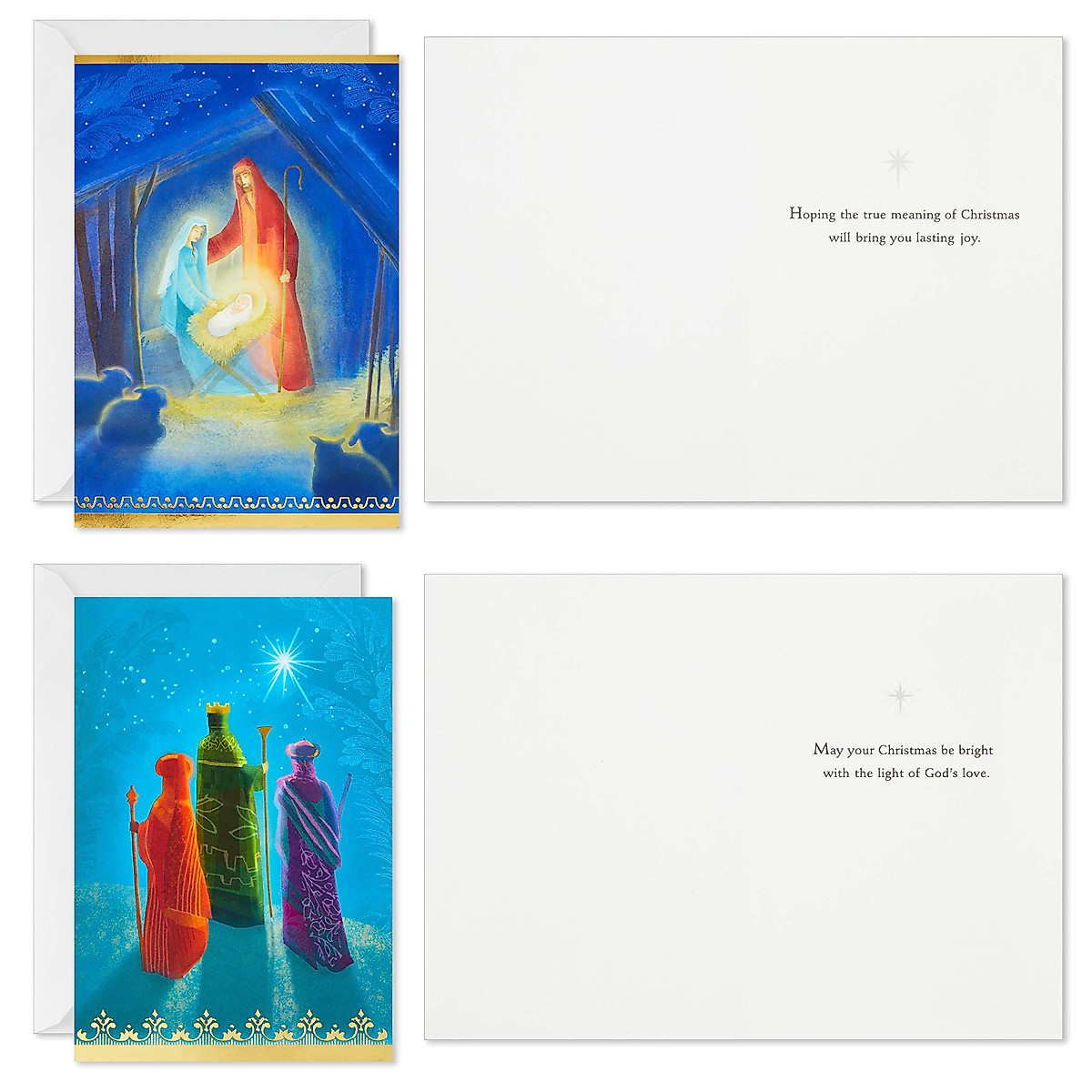 Hallmark Image Arts Boxed Religious Christmas Cards Assortment, Painted Nativity (4 Designs, 24 Cards and Envelopes)
