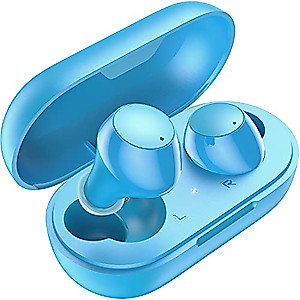 Bluetooth Earbuds Kurdene Wireless Earbuds with Wireless Charging case,Touch Control in Ear Bluetooth 5.0 Waterproof Headphones CVC 8.0 Noise Cancelling Earphone with Deep Bass Sound for Sports-Wathet
