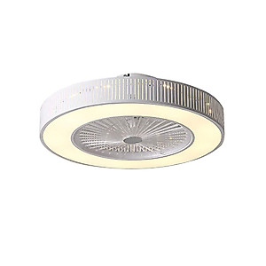 YIYIBYUS 23.5-Inch Modern Fan Chandelier LED 3 Colors 3 Speed with Remote Control Ceiling Fan Ceiling Light Mute Suitable for Living Room, Bedroom, Dining Room (white and black) (21.65 Inch White)