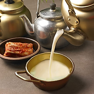 TULGIGS 4 pcs of Single-handed Nickel Silver Makgeolli Bowl, Korea Raw Rice Wine Glass Dongdongju Cup Made in Korea