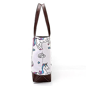 Star Unicorn Tote Bags Large Leather canvas Purses and Handbags for Women Top Handle Shoulder Satchel Hobo Bags