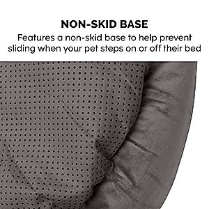 Furhaven 24" Round Calming Donut Dog Bed for Indoor Cats & Small Dogs, Washable, For Dogs Up to 20 lbs - Plush Velvet Waves Hooded Donut Bed - Dark Gray, Small