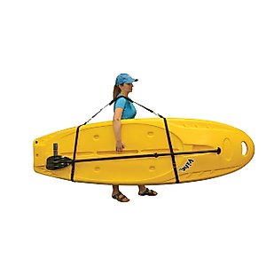 Pelican Universal SUP & Kayak Comfortable Carrying Shoulder Strap - Universal Adjustable Sling with Built-in Paddle Loop- Black