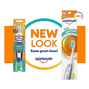Spinbrush Pro Ultra White Powdered Toothbrush, Soft (Pack of 2)