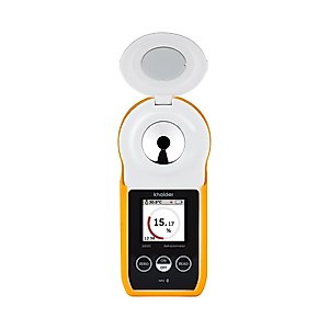 Digital Brix Refractometer - Pairs with Smartphone | Range 0-53%; Accuracy ±0.2%; ATC | Portable Handheld | Made in Korea | Measures Sugar Content in Honey, Wine, Beer, Liquids Easy to Read