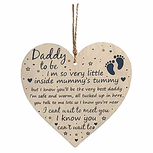 Dadaly Decor Daddy to Be Sign Gifts from Bump for Dad/Father New Born Baby Son Daughter Plaque