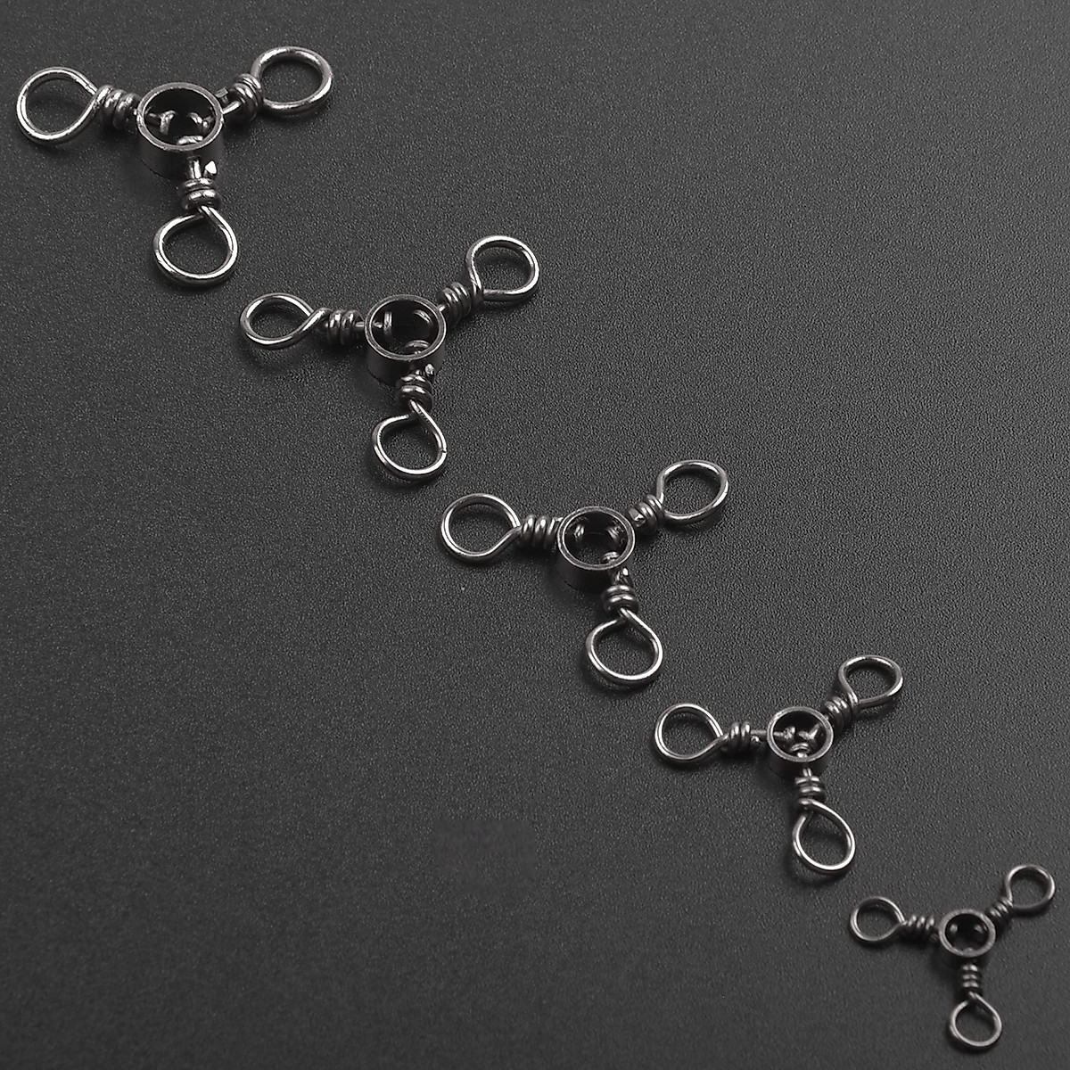 3 Way Swivels Fishing Tackle, 35pcs High Strength Triple Fishing Swivels Saltwater for Catfish Bottom Trolling Rig (1#)