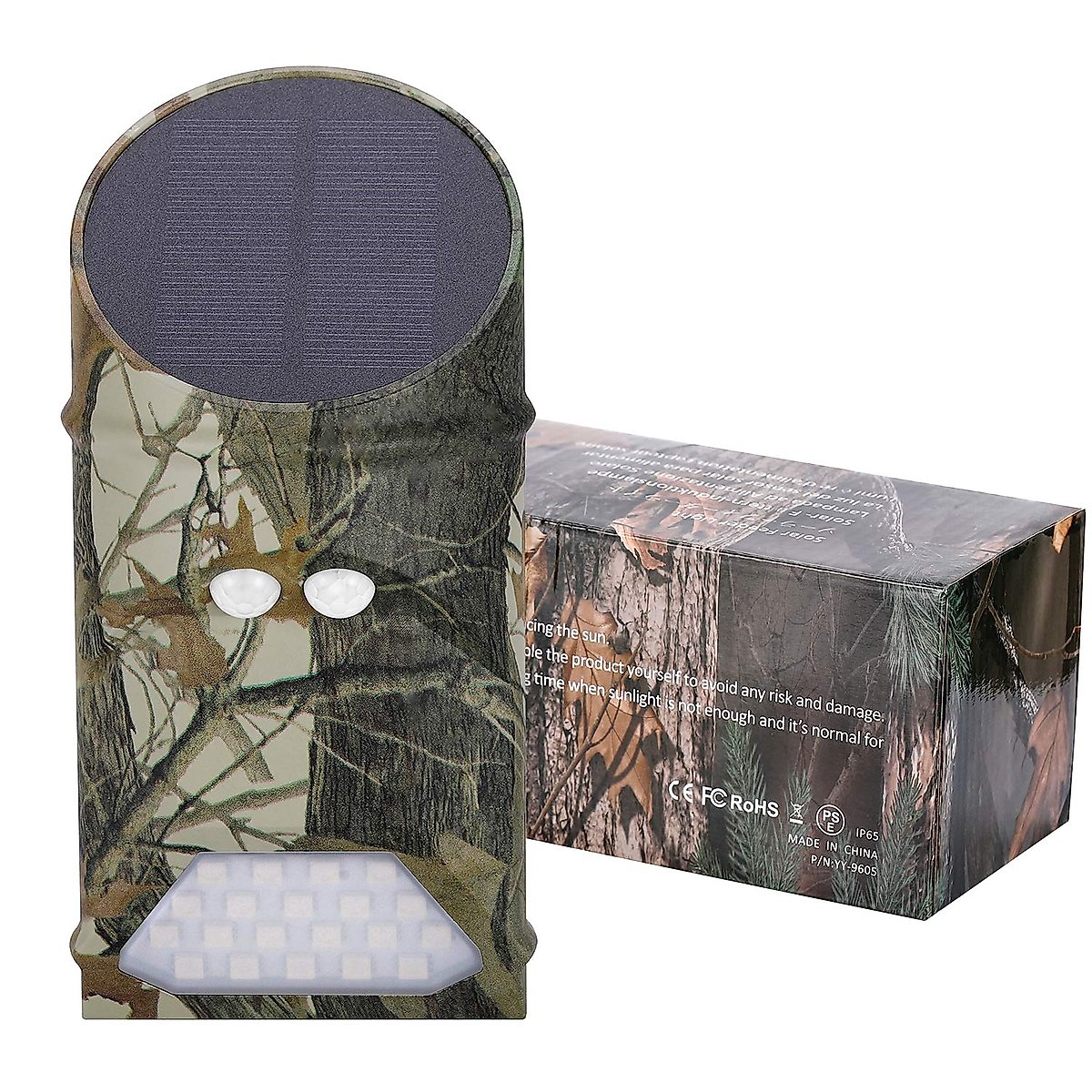 LILBEES Solar Powered Hog Feeder Light with Motion Sensor for Hog,Deer Feeder,Predator Coyote Pig Varmint,Campact Camouflage Design for Out Door Hunting with Green Lights(G300)(Pack of 2)