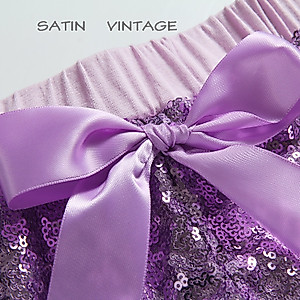 Cilucu Baby Girls Shorts Toddler Sequin Shorts Sparkles on Both Sides Purple 3T