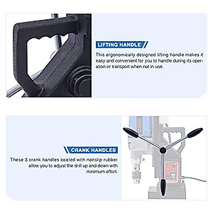 LETRA 1100W Magnetic Drill Press, Power Mag Drill with1/2 Inch Boring Diameter, 2700lbf Electromagnetic Heavy Duty Drilling Machine for Industrial Home Improvement