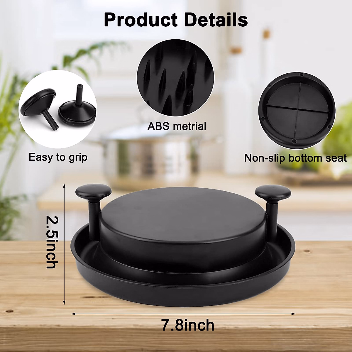 Chicken Shredder, Alternative to Bear Claws Meat Shredder, Meat Shredding Tool with Handles and Non-Skid Base Suitable for Pulled Pork, Beef and Chicken (Gray)