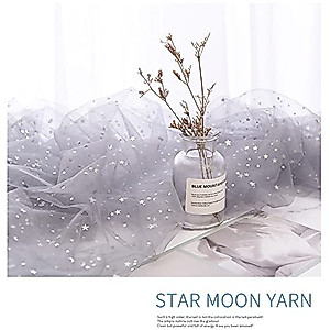 Glitter Tulle Fabric Rolls, 6” by 50 Yards (150FT) Sparkling Tulle Spool Ribbon Sequin Tulle Netting Fabric for Tutu Skirt Wedding Birthday Baby Shower Bows Party Decoration (Grey)