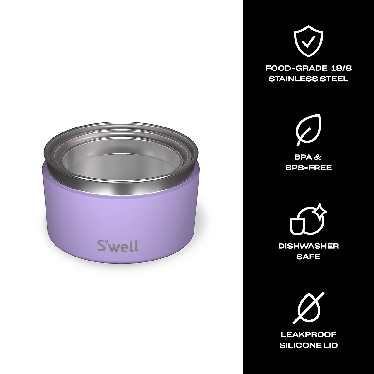 S'well Stainless Steel Food Canister Set Of Three, 10oz, 16oz, and 24oz, Pastel Paradise, Single Walled Durable Construction, BPA Free, Dishwasher Safe