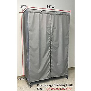 Formosa Covers | The Original Storage Shelving Unit Cover, Keep Garage, Closet, Medical Office, Kitchen, Yard Neat | Wire Steel Metal Shelf Accessories Fits Racks 36" W x 24 D x 72 H (Cover Only Grey)