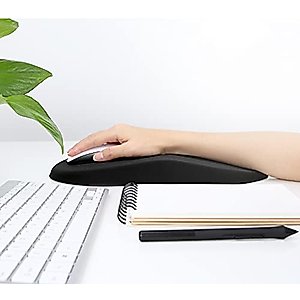 HUEILM Ergonomic Mouse Pad Wrist Support,Pain Relief Mouse Pads with Wrist Rest,Entire Memory Foam Mouse Pad with Non-Slip PU Base,Comfortable Mousepad Perfect for Office & Home（Black）
