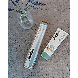 Jordan* ® | Green Clean Manual Toothbrush | Award Winning Sustainable Toothbrush Made from Recycled Materials | Eco-Friendly | Scandinavian Design | Soft Bristle Toothbrush | Mixed Colour | 4 Units