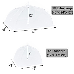 5 Pack Mesh Food Tents Food Covers for Outdoors, Pop-Up Food Nets Collapsible and Reusable Mesh Food Covers for Outside Party Picnics and Home Use