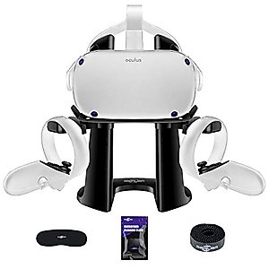 SARLAR VR Stand, Display Holder for Oculus Quest 2/ Quest/Rift S/Valve Index Headset and Touch Controllers Accessories