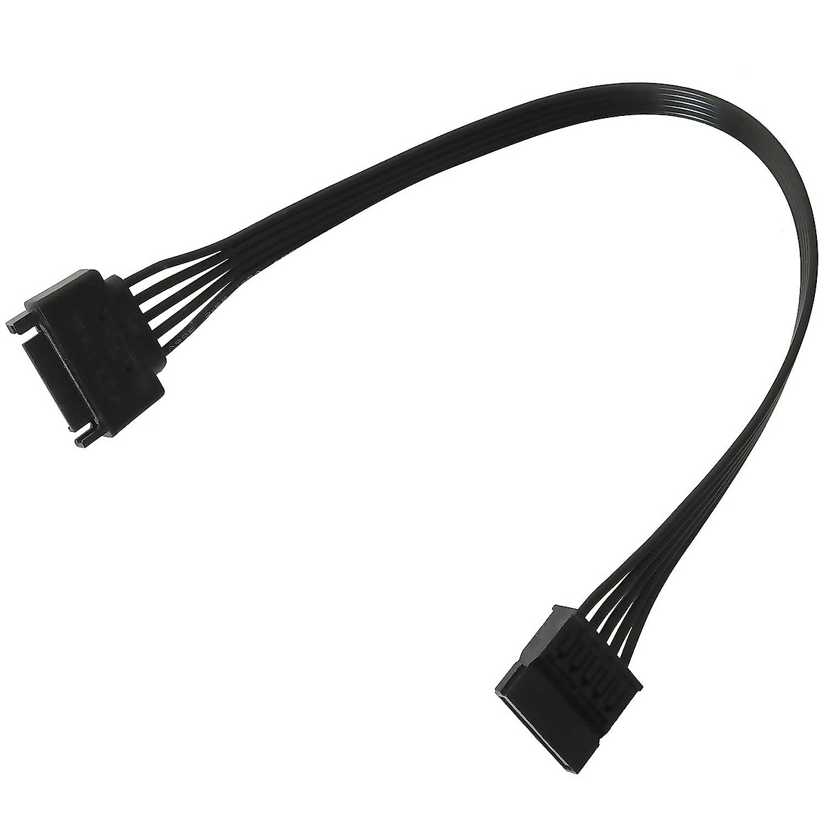 Longdex SATA Power Extension Cable 11.8Inch Black 15Pin SATA Male to Female Extender Cable Adapter for HDD Hard Drive