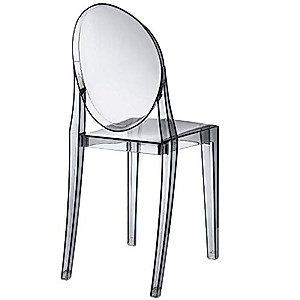 Modway Casper Modern Acrylic Stacking Kitchen and Dining Room Chair in Smoke - Fully Assembled