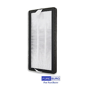 PUREBURG YY11200 Replacement Filter Set Compatible with Lasko HF11200 Desktop Air Purifier, 2 H13 HEPA+2 Activated Carbon Filter + 4 Carbon Pre-filters