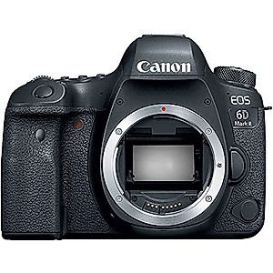 Canon EOS 6D Mark II DSLR Camera (Body Only) (1897C002) + Canon EF 50mm Lens + 64GB Memory Card + Case + Filter Kit + Photo Software + LPE6 Battery + Flex Tripod + More (Renewed)