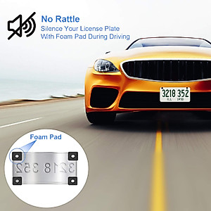 8 Sets Premium Stainless Steel License Plate Screws Kit, Rust-Proof & Anti-Rattle License Plate Bolts(Black)