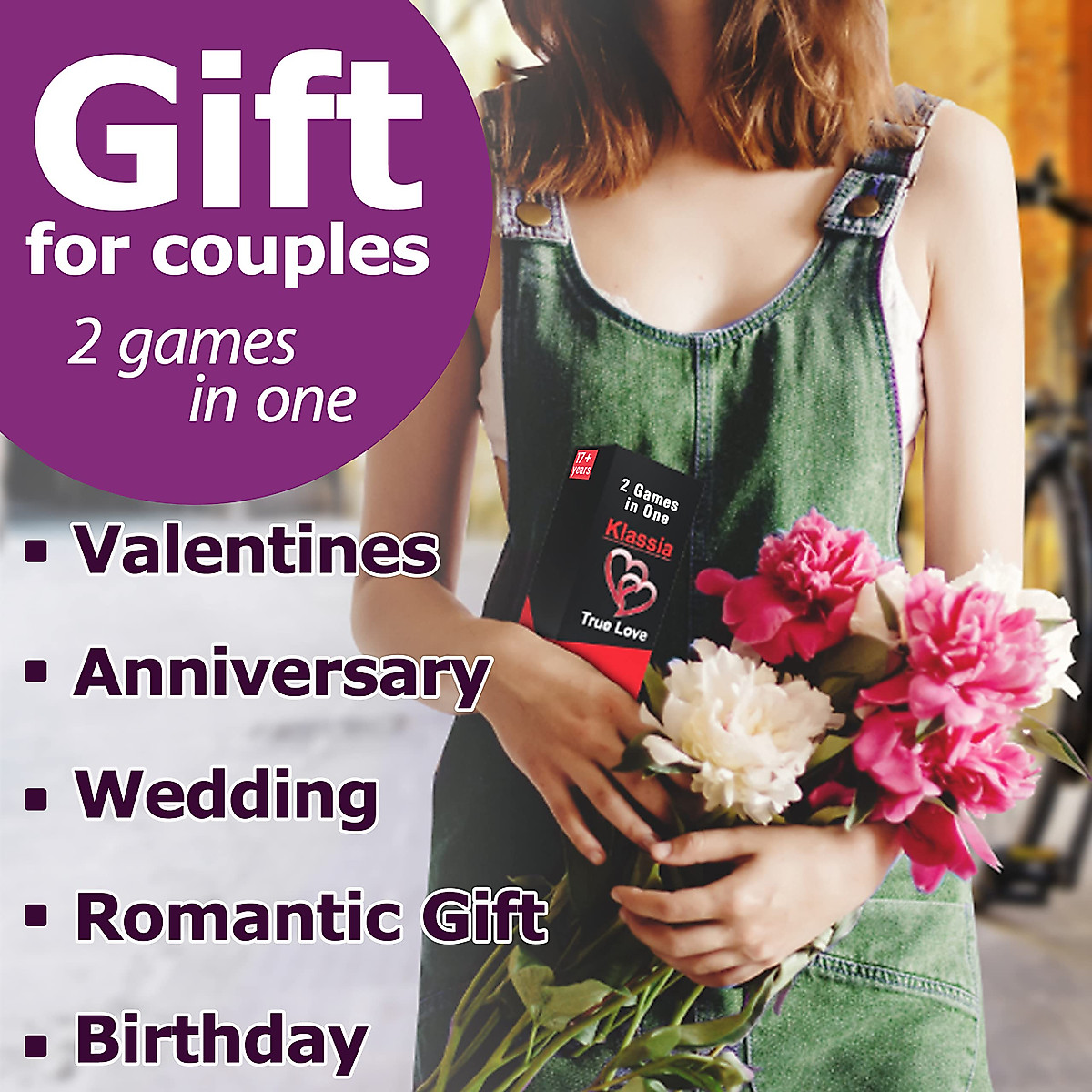 Klassia Romantic Games for Couples- Fun Conversation Cards for Better Relationship- Date Night Box- 160 Questions - Perfect Anniversary & Valentines Day Gifts for Couples