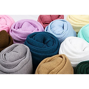 Coberllus Newborn Baby Photo Props Blanket Stretch Knitted Wrap Swaddle for Boy Girls Photography Shoot (White)