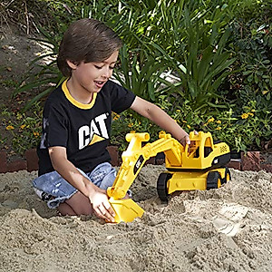 Cat Construction 15" Excavator | Super-Sized Kids Outdoor Toy | Real Working Parts & Articulated Parts | Ideal Toys for 3 Year Old Boys | CAT Construction Toys