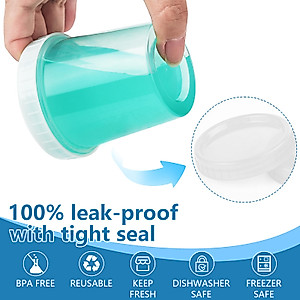 XSEINO 24 Pack 4oz Salad Dressing Container to Go,Small Containers with Lids Leakproof Condiment Containers with Screw Lids Reusable Stackable Plastic Dip Sauce Containers