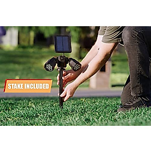 Bell+Howell Bionic Duo Spotlight: Solar Outdoor Lights with Motion Sensor, Adjustable Heads, Super Bright LEDs - Waterproof Landscape Lighting for Patio, Yard, Garden - No Batteries Needed!