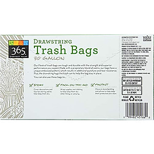 365 by Whole Foods Market, Drawstring Trash Bags (30 Gallon), 35 ct