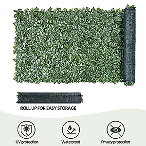 Yaheetech Ivy Privacy Fence, 38" x 116" Artificial Hedges Fence and Faux Ivy Leaf Decorative Screen with Mesh Backing for Outdoor Indoor Garden Balcony Decor, 2PCS