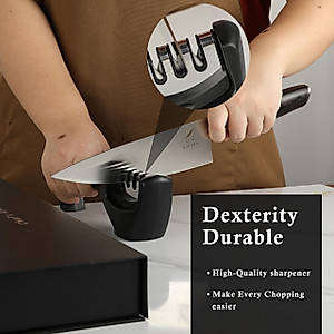 Kabson German Chef Knife Gift Box - 8'' Chef's Knives High Carbon Steel Paring Knife, With Ergonomic Handles, Professional Multipurpose Kitchen Knife with Sharpener and Finger Guard