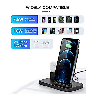 BEACOO Angle Adjustable Wireless Charger, 2 in 1 Wireless Charging Station for iPhone and AirPods, Charging Dock for AirPods Pro/2/1, 7.5W Qi Fast Charger for iPhone 14/13/12/11 Pro Max/Xr/XS Max/X