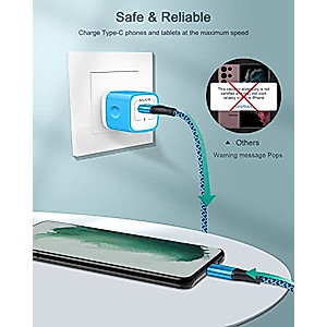 Android Charger, Type C USBC Charging for Samsung Tab A7 Lite S8 Plus, Galaxy S23 S22 Ultra S21+ S21 S20 Fe 5g S10 A32 A12 A42 A02s A03s A53 5g Note 10 Plus, USB Wall Charger Block + 6 Ft USB-C Cable
