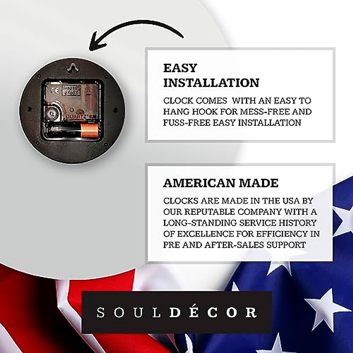 Soul Decor Pink Unicorn and Rainbow Wall Clock, Silent Non-Ticking, Girl/Boy Room Unisex Clock for Children Bedroom Decor, Made in The USA 12 Inch Round