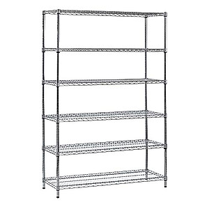 Muscle Rack WS481872-Z Steel Shelving Unit, 6 Shelf, 48" Width, 72" Height, 18" Depth, Zinc