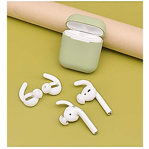 Zotech 3 Pairs AirPods Ear Hooks Cover Earbuds Tips Compatible with Apple AirPods 1 & AirPods 2 or EarPods (White)