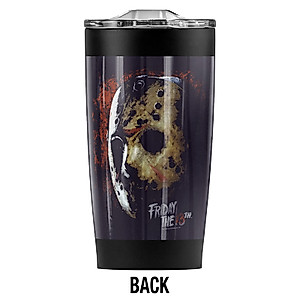 Logovision Friday the 13th Mask Of Death Stainless Steel Tumbler 20 oz Coffee Travel Mug/Cup, Vacuum Insulated & Double Wall with Leakproof Sliding Lid | Great for Hot Drinks and Cold Beverages